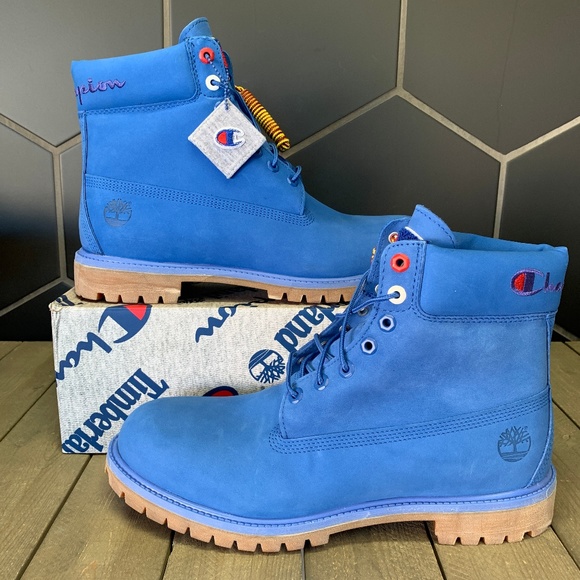Timberland | Shoes | Timberland X Champion Bright Blue 6 Inch Boots ...